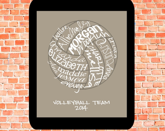 Custom Volleyball Design | Typography | Personalized | Word Art | Wall ...