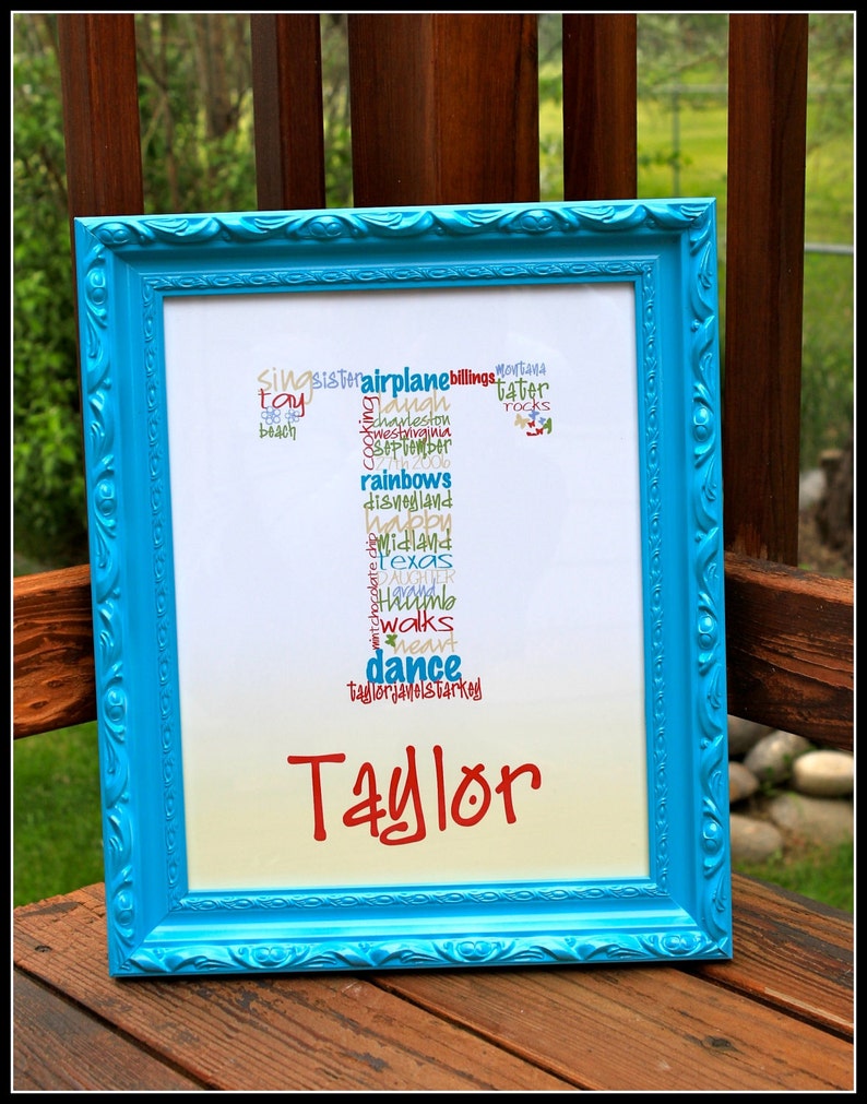 Children's Custom Monogram Typography Art 11x14 Digital - Etsy