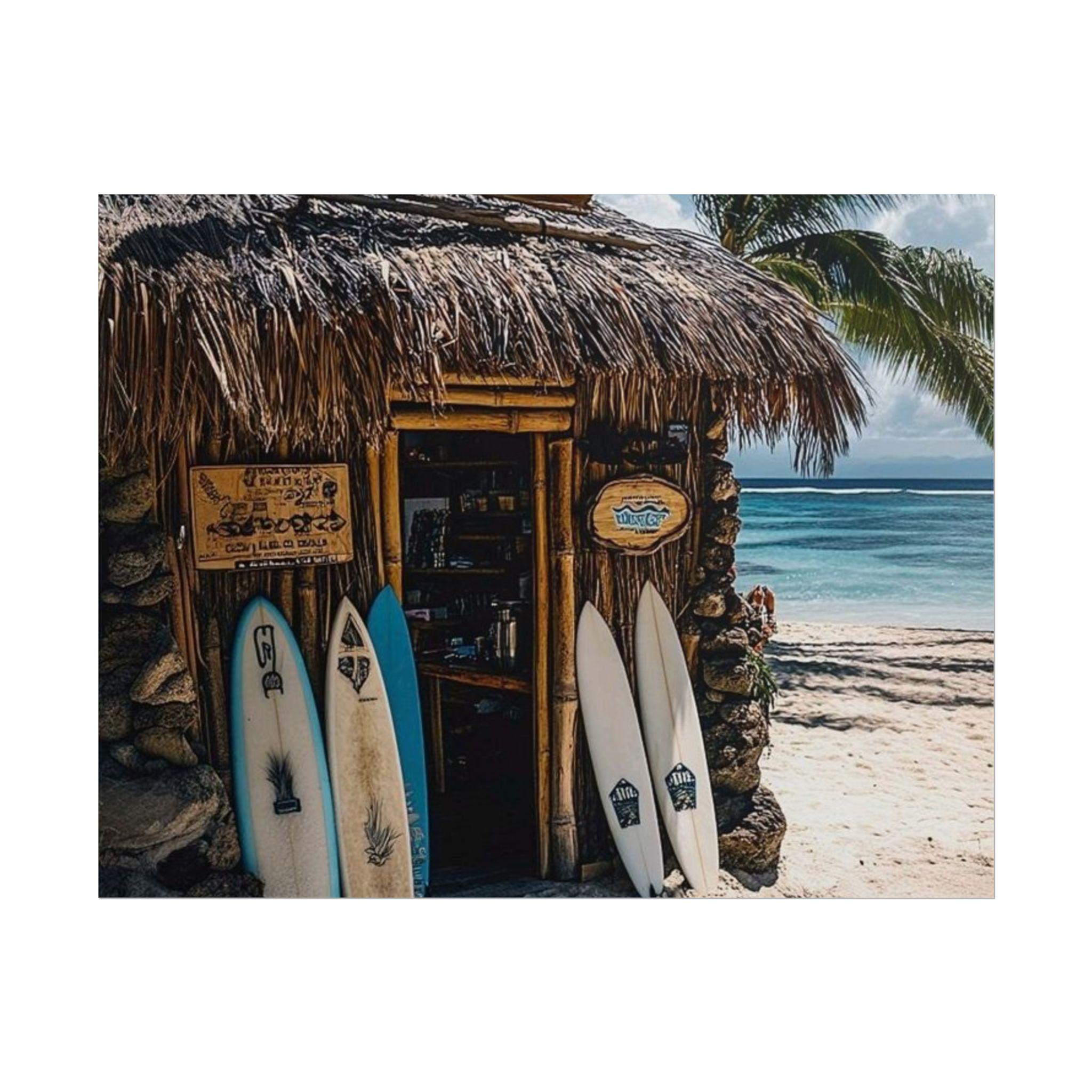 Surf Shop Beach Shack Rolled Poster | Surf Store Vintage Coastal Print ...
