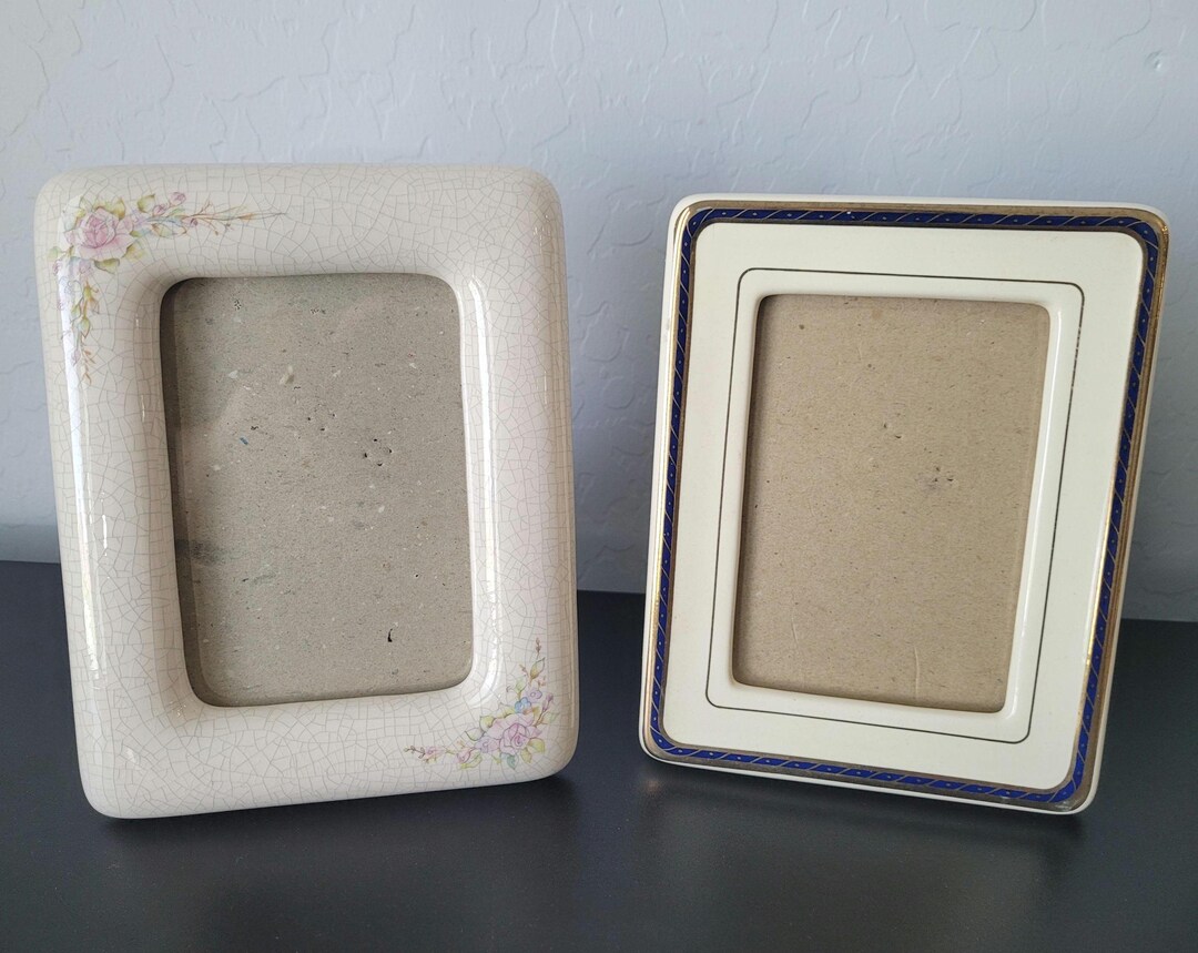 Ceramic Photo Frames Vintage 80s You Choose Terragraphics Floral or ...