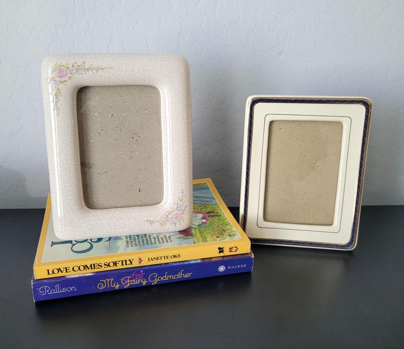 Ceramic Photo Frames Vintage 80s You Choose Terragraphics Floral or ...