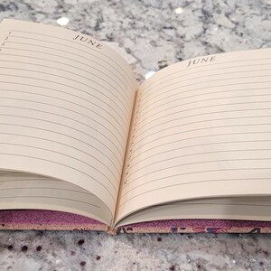 Blank Calendar Book by Avon Vintage Pink Floral Fabric Hardcover Agenda ...