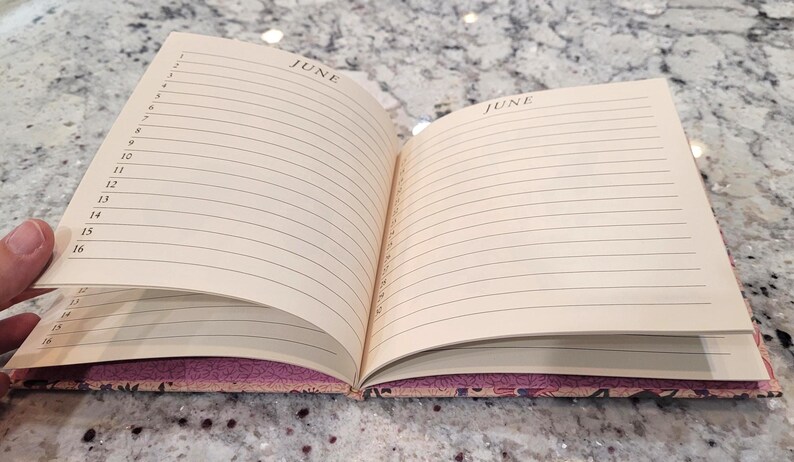 Blank Calendar Book by Avon Vintage Pink Floral Fabric Hardcover Agenda ...