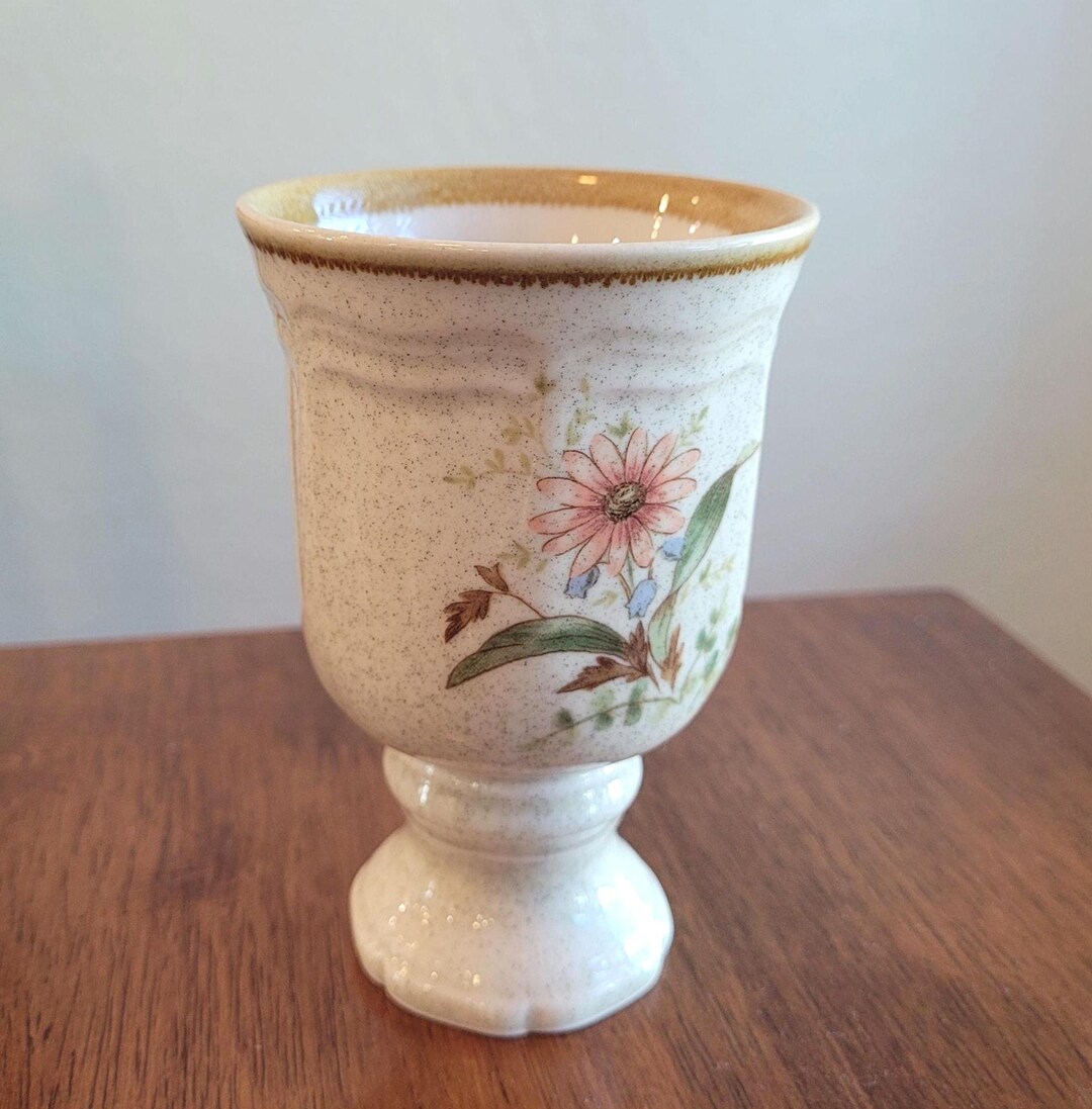 Vintage Pedestal Teacup Pink Daisy Floral - Japanese Cups 1960s ...