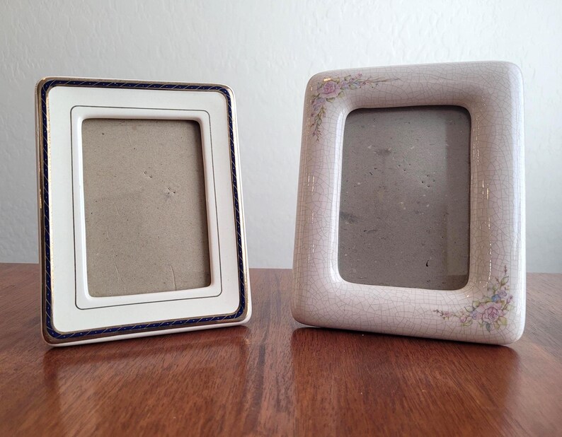 Ceramic Photo Frames Vintage 80s You Choose Terragraphics Floral or ...