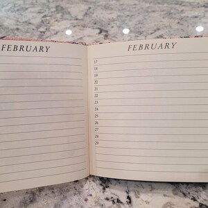 Blank Calendar Book by Avon Vintage Pink Floral Fabric Hardcover Agenda ...
