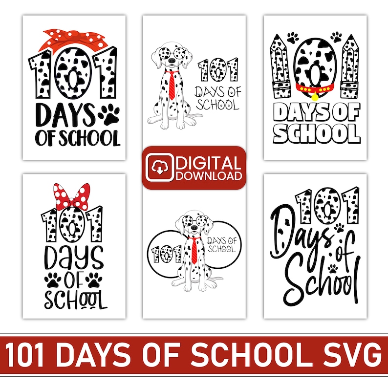 101 Days of School SVG Bundle, Dalmatian Theme (digital Download) - Etsy