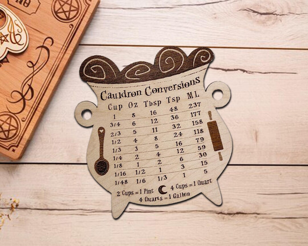 Cauldron Conversion Chart SVG Bundle, Witchcraft Decor (digital ...