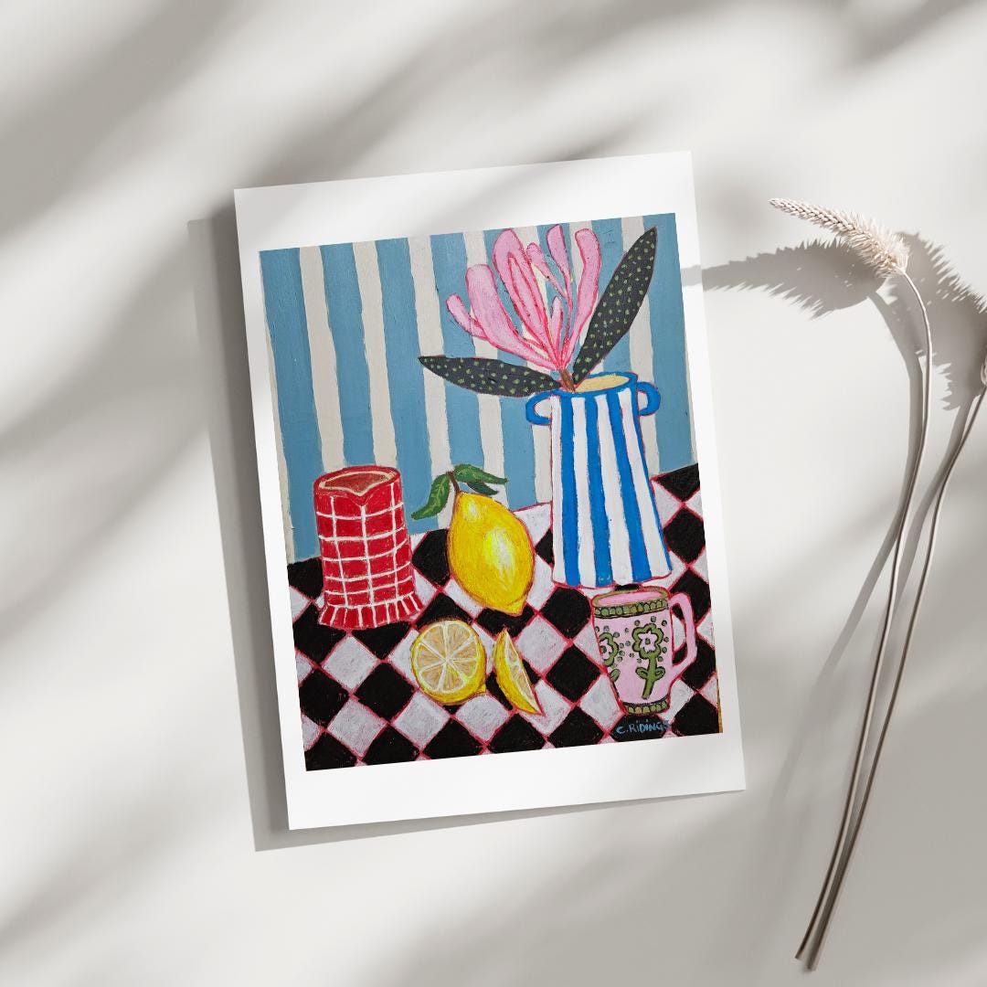 Colourful Lemon Still Life Painting – Fine Art Print - Etsy
