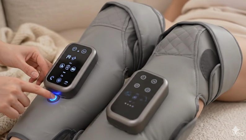 Air Compression Leg Recovery System - Pneumatic Massage Boots With Heat ...