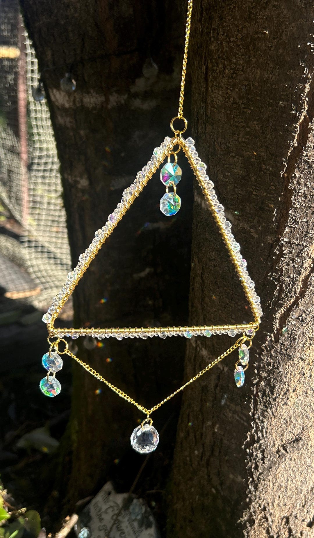 Arch-angelic Triangle Window Hanging Suncatcher Rainbow Prisms - Etsy
