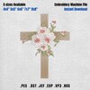 Floral Cross Machine Embroidery Design 4"/100mm Baptism Easter Ostern ...