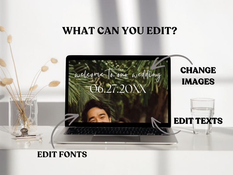 Editable Wedding Welcome Banner Retractable Newly Weds Photo Poster ...