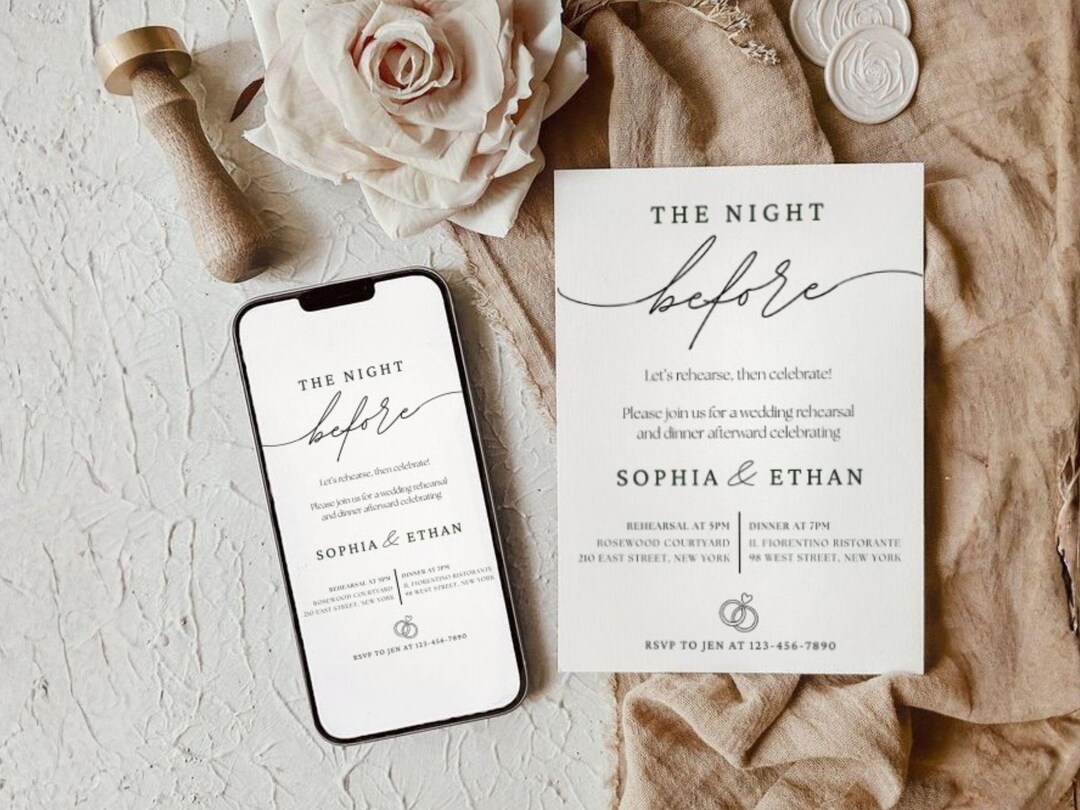 Editable the Night Before Invitation Template Printable Canva Invite ...