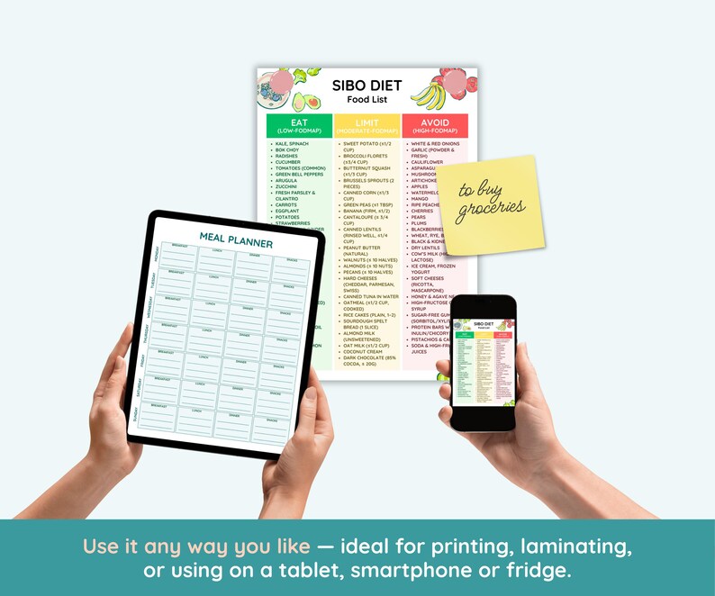 SIBO Diet Food List PDF | Printable Low FODMAP Chart for Gut Health ...