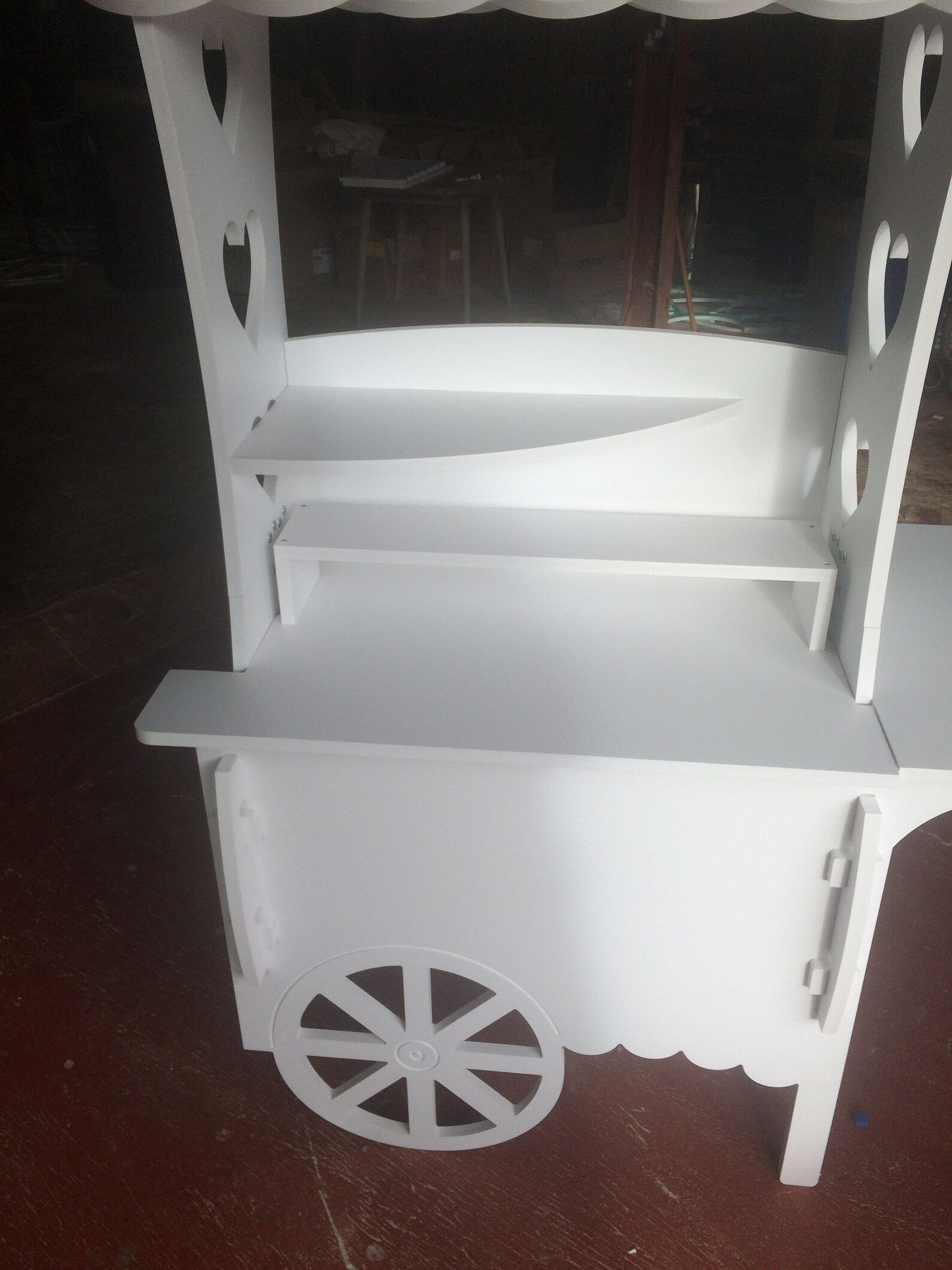 Large Candy Cart Solid White PVC Wedding Birthday Party Cart Sweet Cart ...