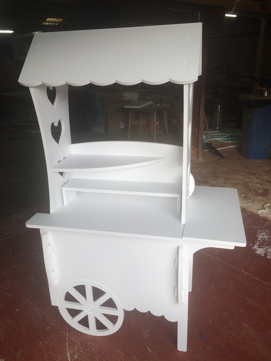 Large Candy Cart Solid White PVC Wedding Birthday Party Cart Sweet Cart ...