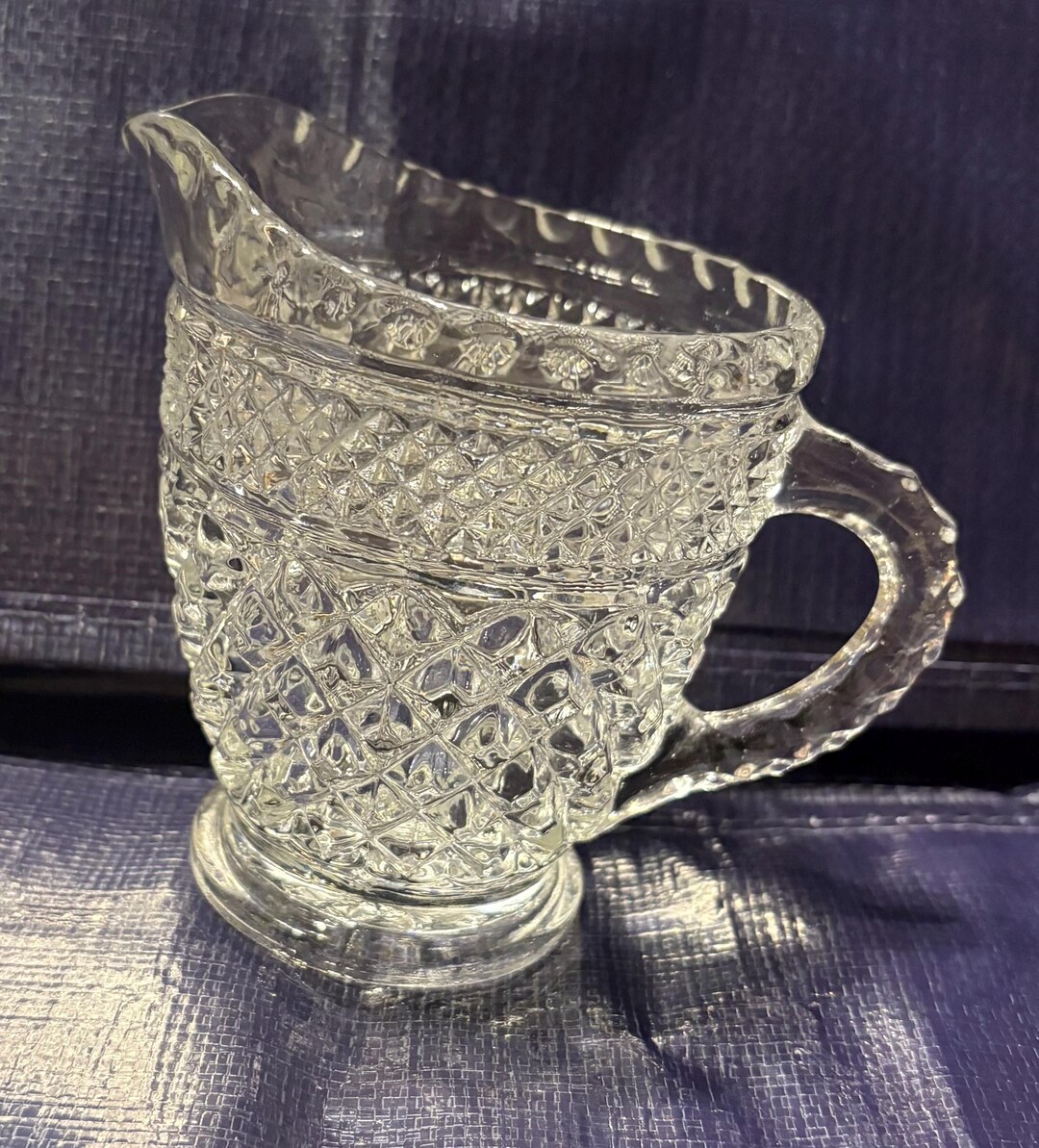 Anchor Hocking Wexford Creamer Pitcher 8oz Clear Pressed Glass Vintage ...