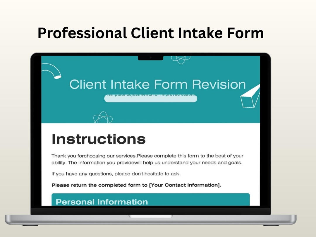 Canva Client Intake Form Template | Small Business Questionnaire (A4 ...