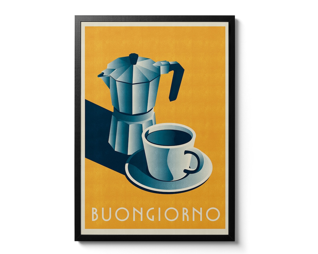Buongiorno 'good Morning' Italian Espresso Coffee Print, Art Print, A2 ...
