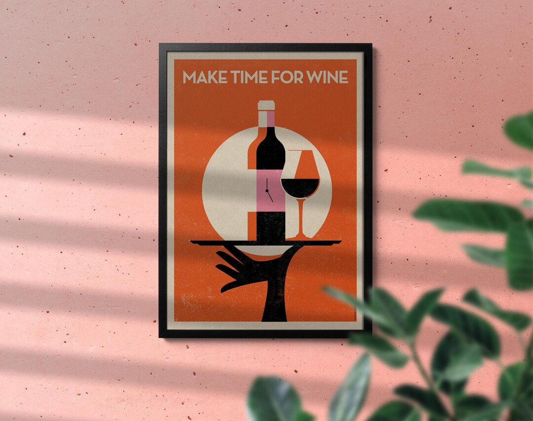 Make Time for Wine Poster, Cocktail Drinks Art Print - Etsy