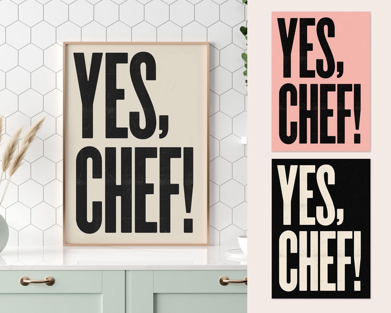 Yes Chef the Bear Poster the Bear TV Show Wall Art Letterpress Style ...