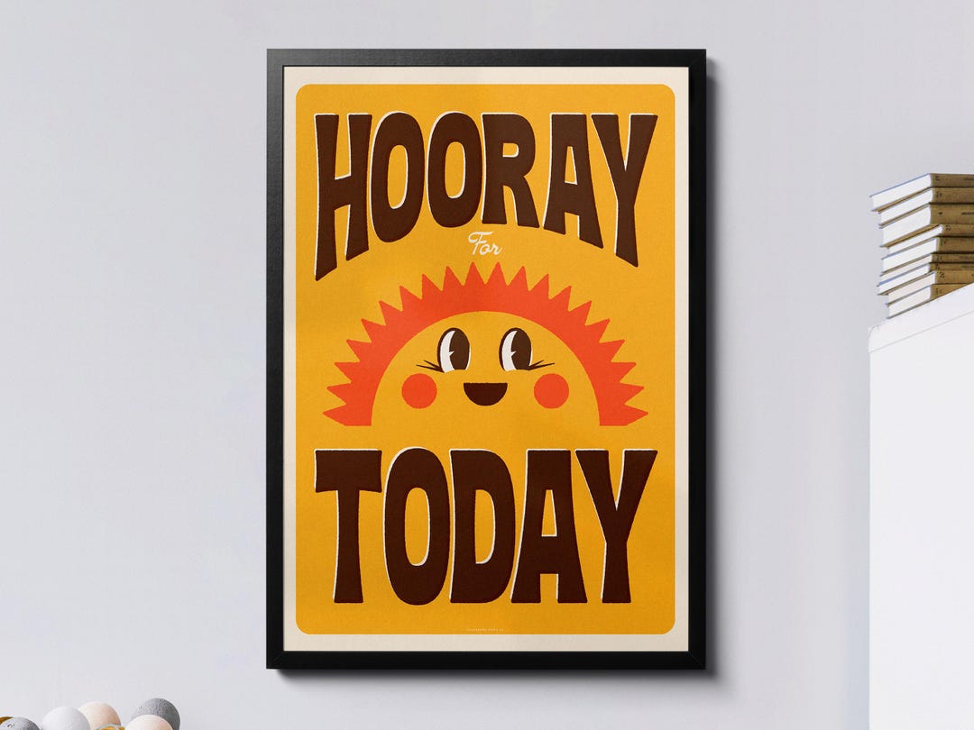 Sunshine Retro Art Print: Positive Kids Room Decor - Etsy