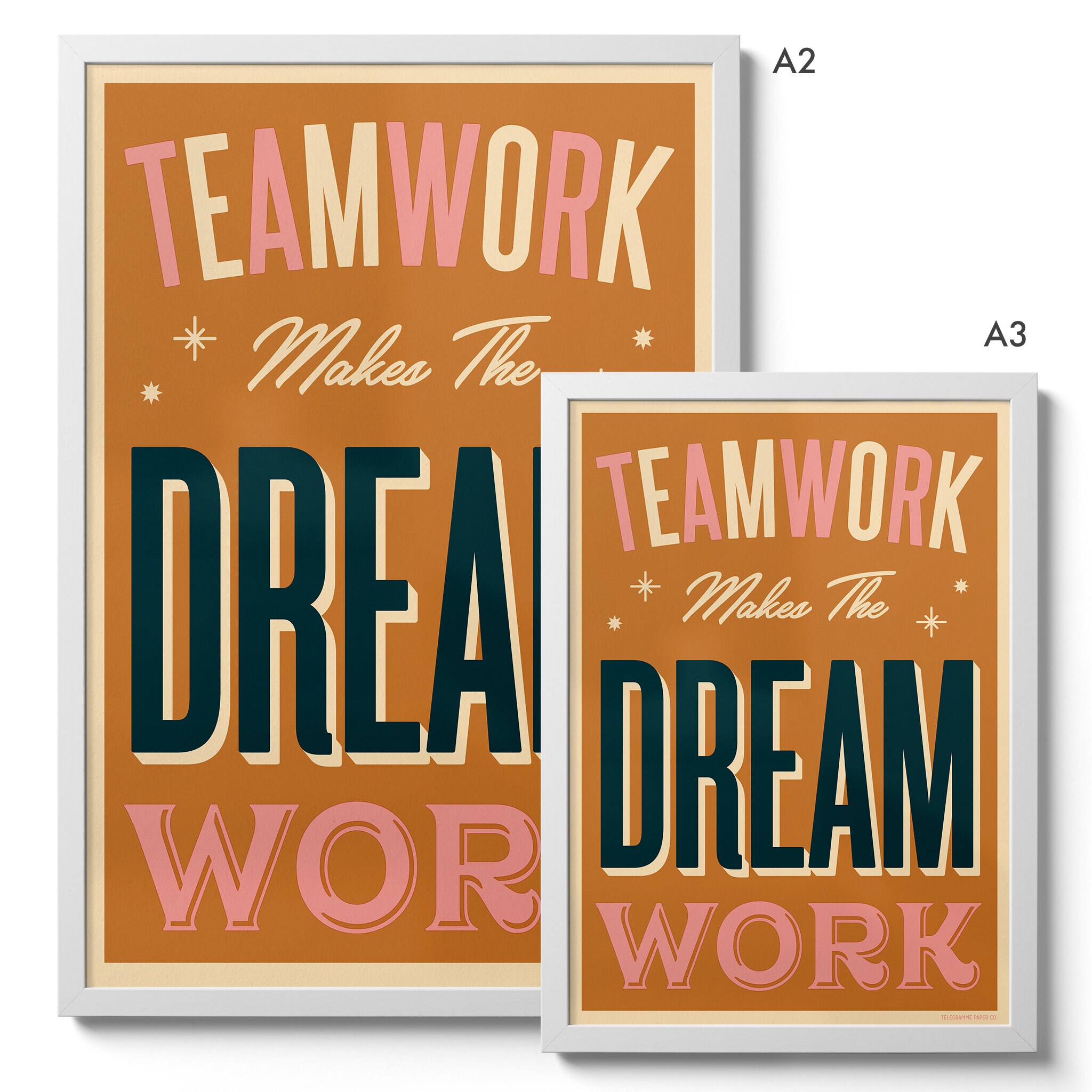Teamwork Makes the Dream Work, Art Print, A3 A2 - Etsy UK