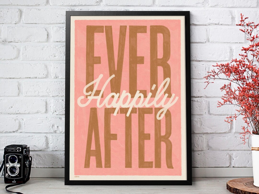 Happily Ever After Wedding Anniversary Giclee Fine Art Print, Wall Art ...