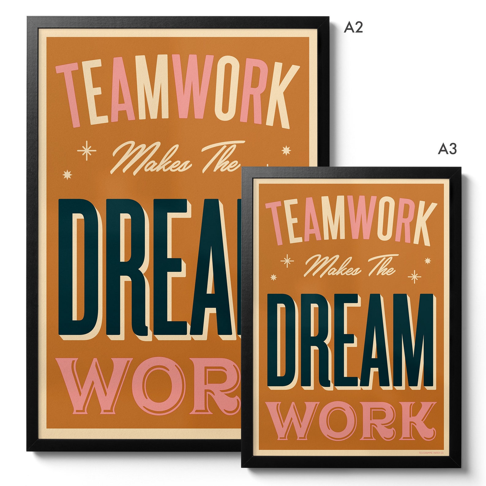Teamwork Makes the Dream Work Art Print A3 A2 | Etsy