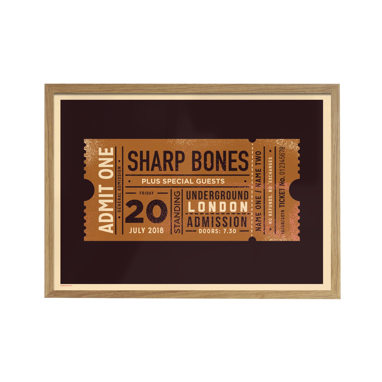 Gig Ticket Event Ticket Personalised Print Customised A3 A2 Size - Etsy