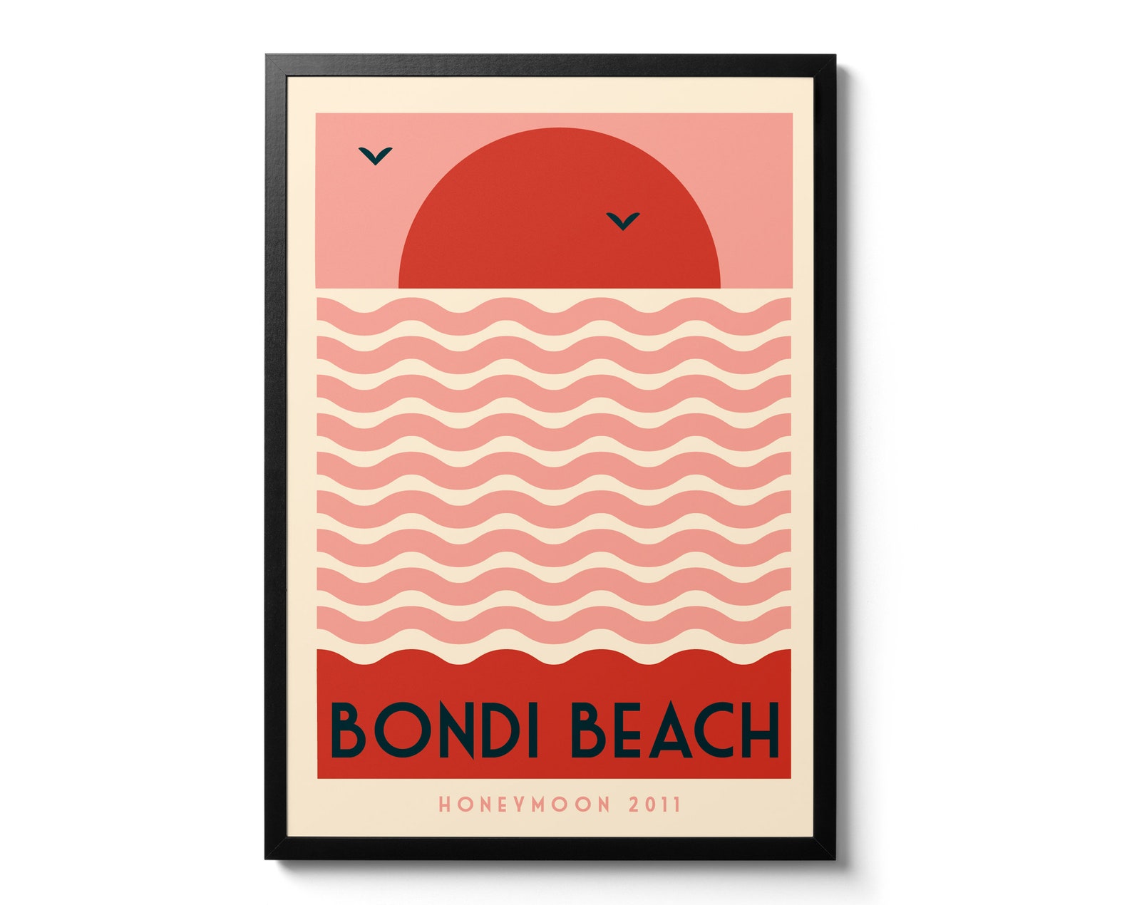 Coastal Beach Personalised Print for Holiday Wedding Anniversary ...