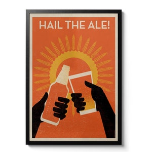 Hail the Ale Poster Beer Cocktail Drinks Art Print A3 A2 - Etsy