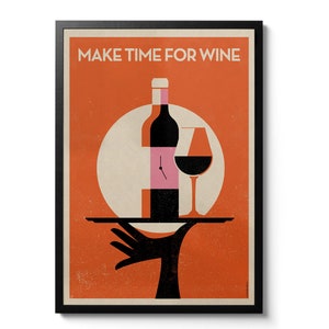 Make Time for Wine Poster, Cocktail Drinks Art Print - Etsy