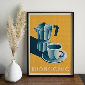 Buongiorno 'good Morning' Italian Espresso Coffee Print, Art Print, A2 ...