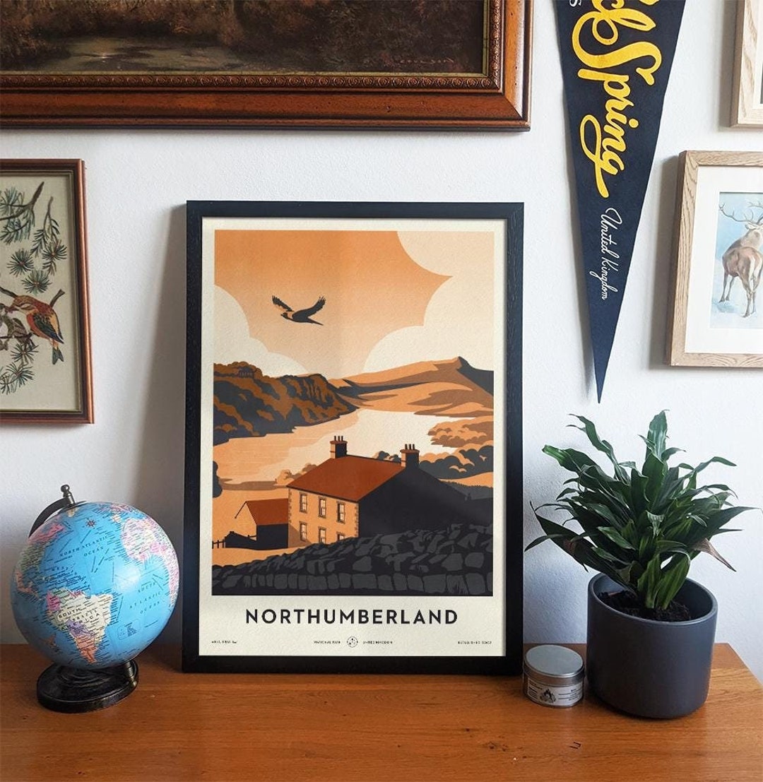 Northumberland UK National Park Print, Travel Poster, Art Print, A3 A2 ...