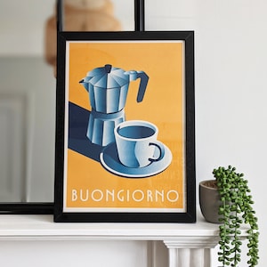 Buongiorno 'good Morning' Italian Espresso Coffee Print, Art Print, A2 ...
