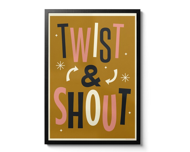 Twist and Shout Art Print: Retro 1960s Music Poster - Etsy