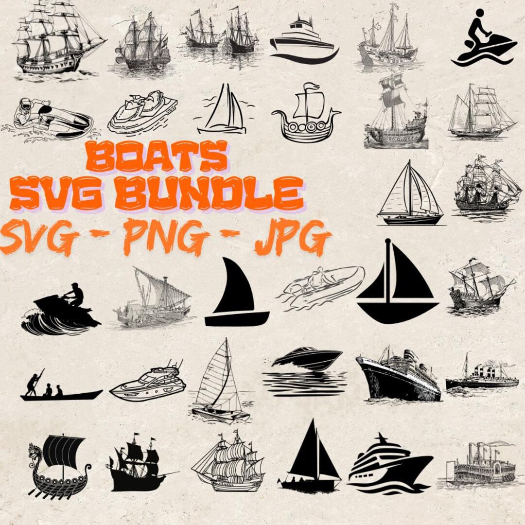 Legendary Ships SVG Bundle – 35 Nautical Vessel Designs – Sailing Ship ...