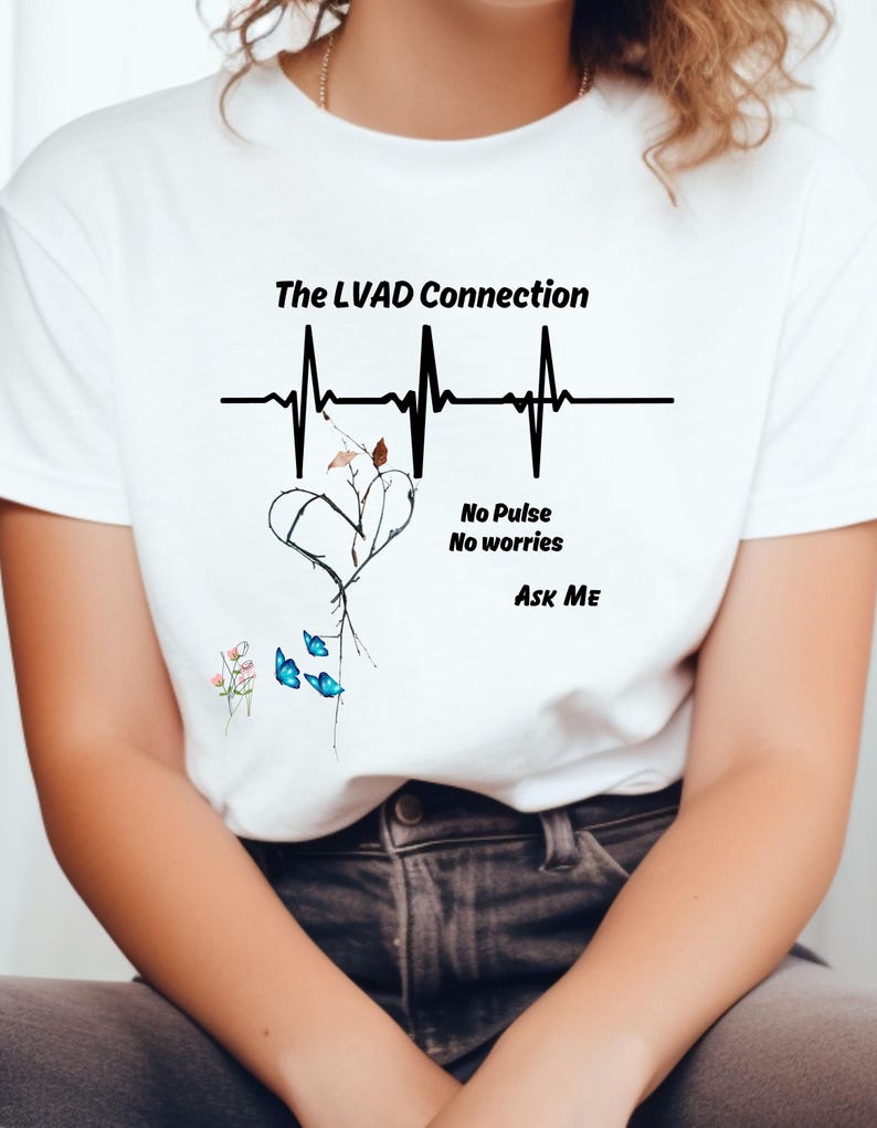 LVAD Awareness T-shirt, No Pulse EKG Heart Tee, Bella+canvas - Etsy
