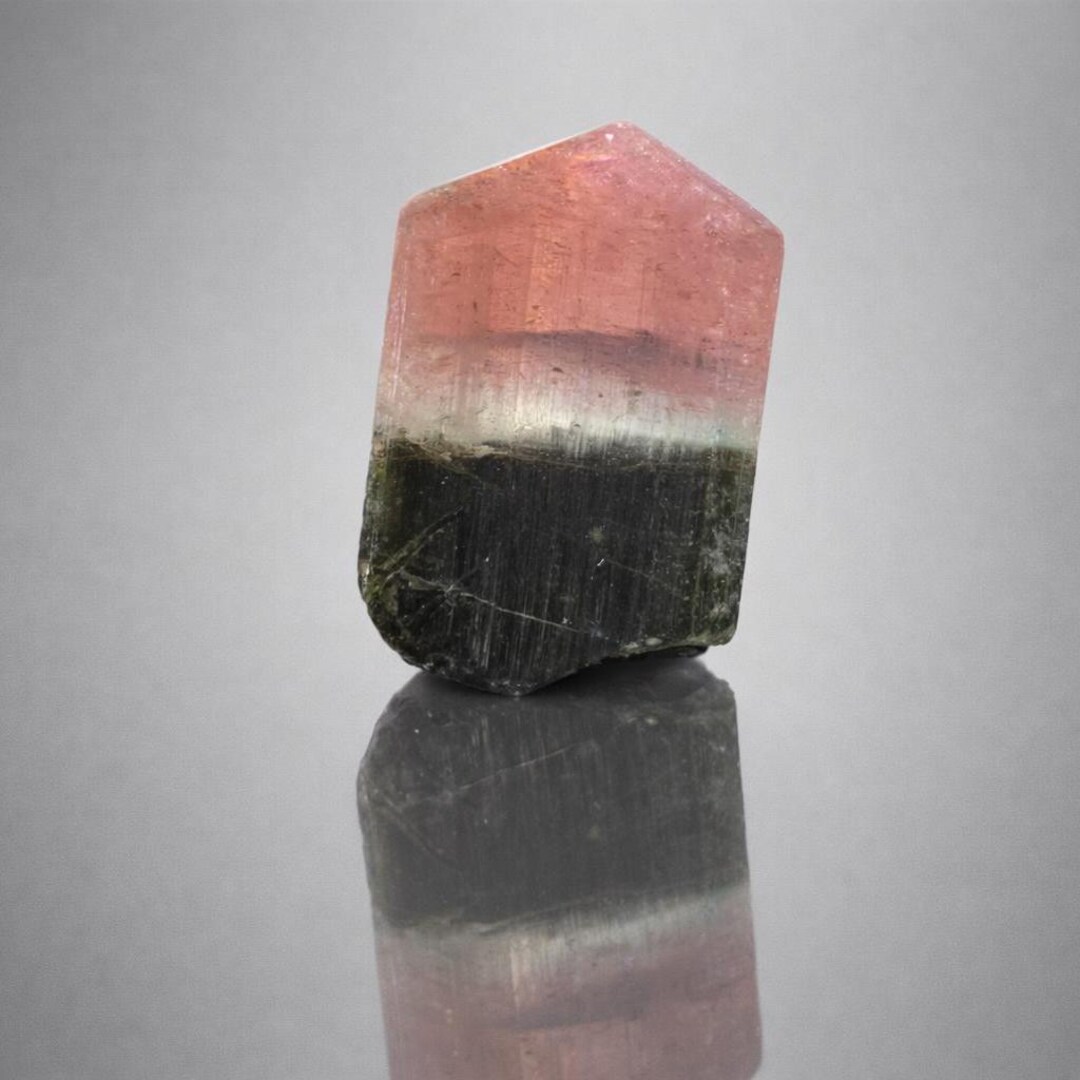 Bi-color Pink & Black Tourmaline Crystal – Natural Terminated Gem ...