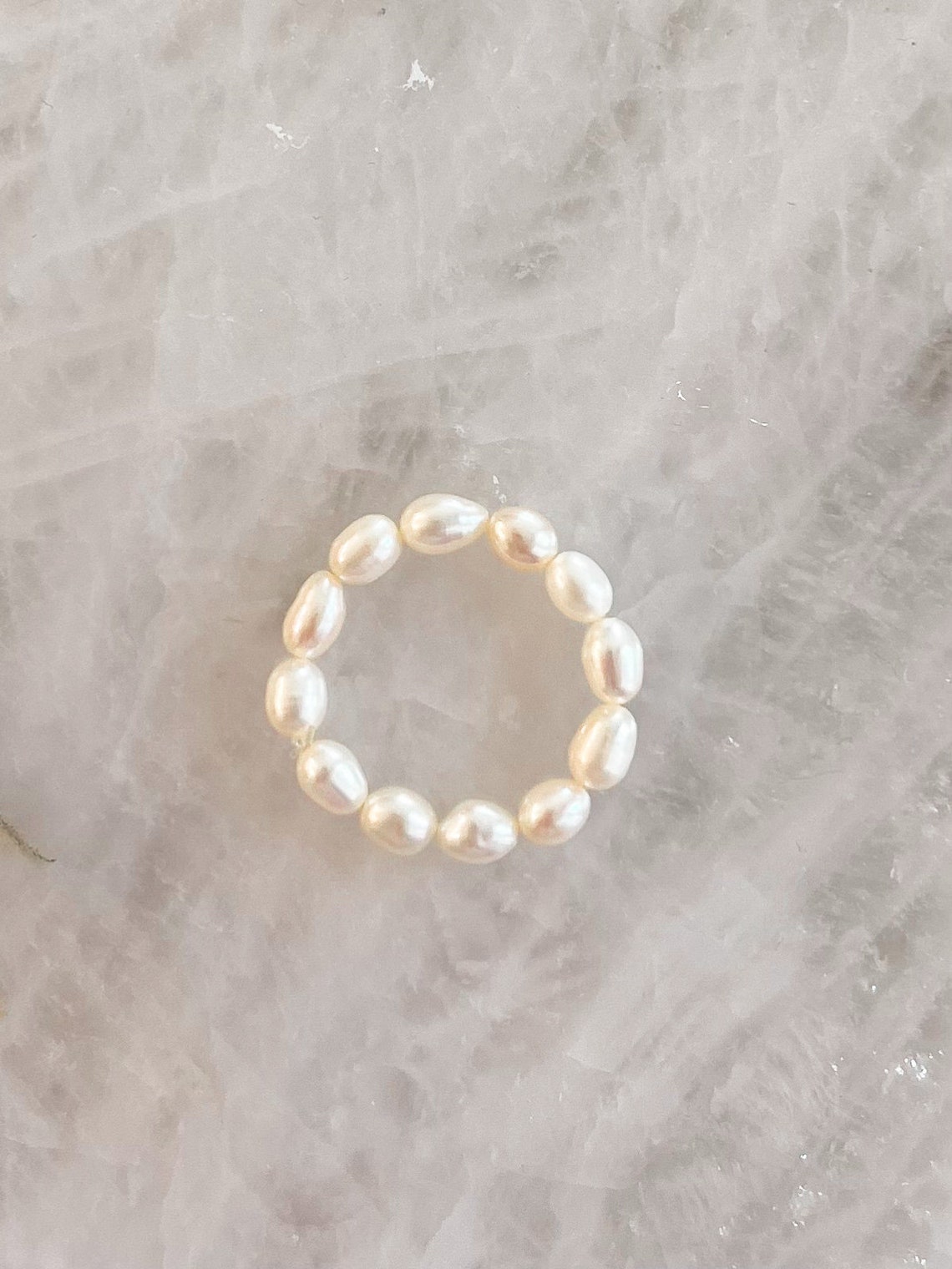 Fresh Water Pearl Beaded Ring | 4x5mm off Oval Freshwater Pearls ...