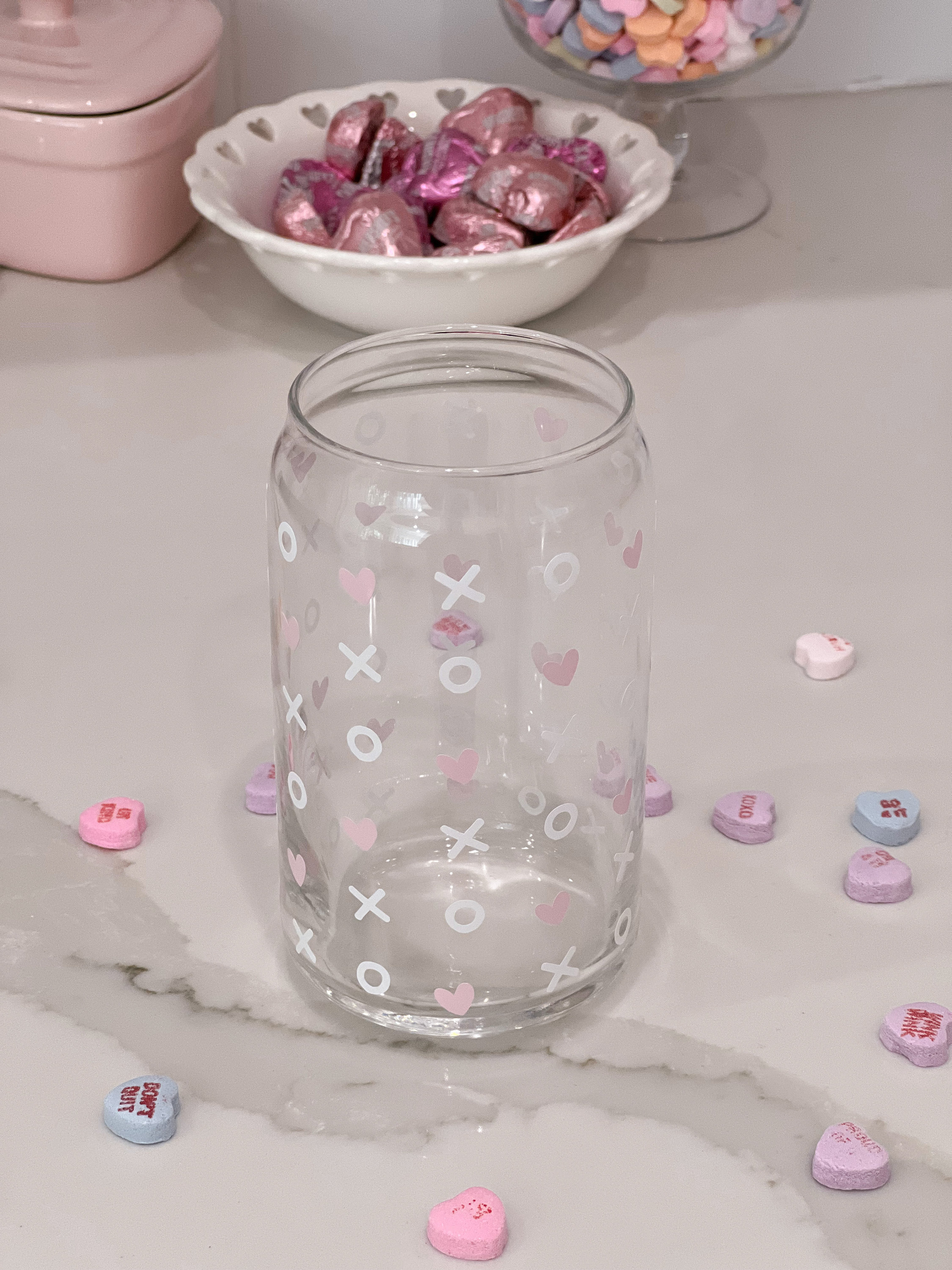 XOXO Glass Can | Iced Coffee Cup | Soda Glass | Valentine's Day - Etsy
