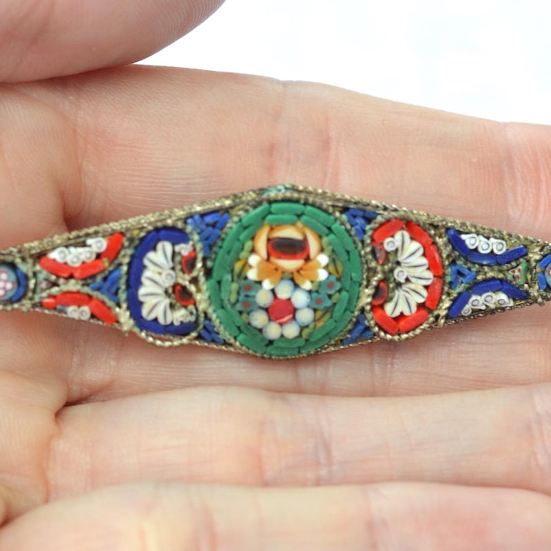 Antique Mosaic Brooches - Etsy