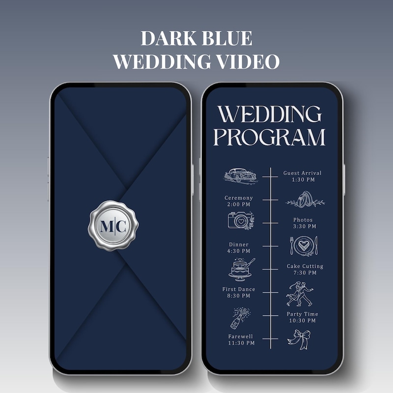 Wedding Invites Navy/ White - Etsy UK