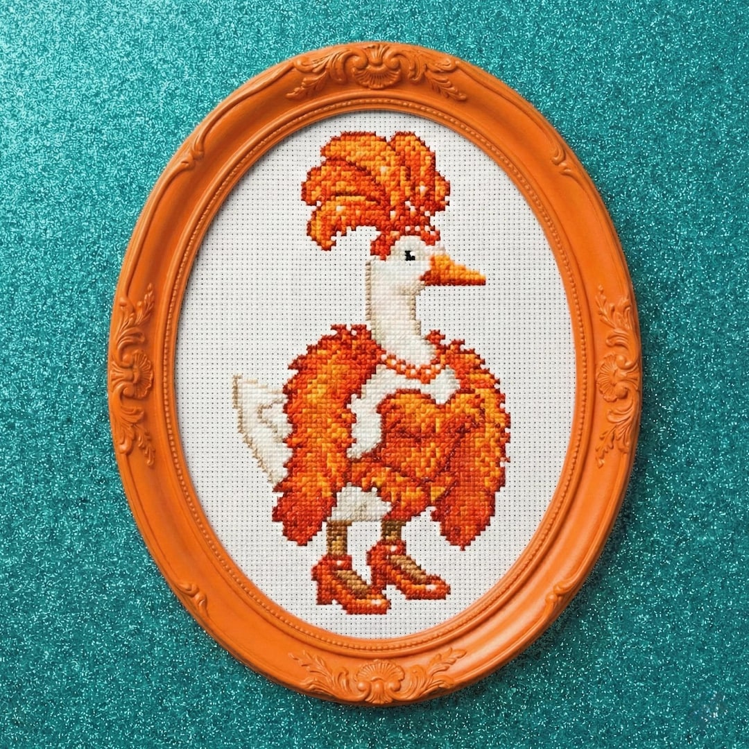 Goose Orange Dancer Cross Stitch Pattern – Beginner DIY (instant PDF ...