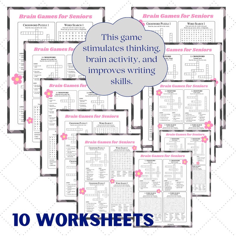 Senior Activity Bundle for Dementia | Printable Brain Games for Seniors ...