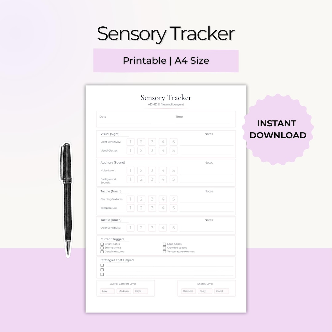 Sensory Tracker, ADHD Sensory Log, Autism Sensory Journal ...