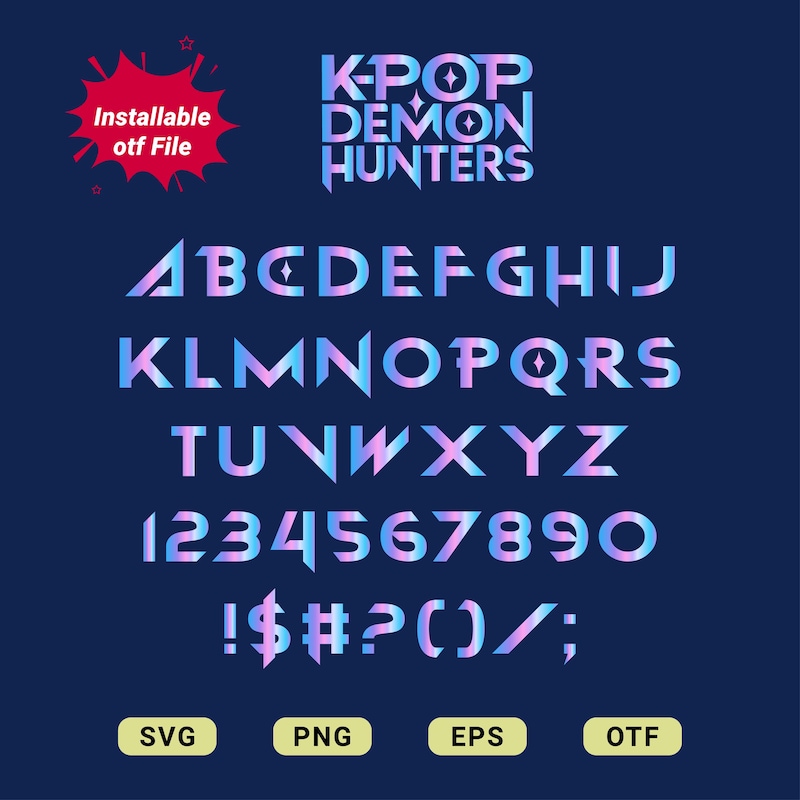 K pop demon hunters fuente de letras - Etsy España