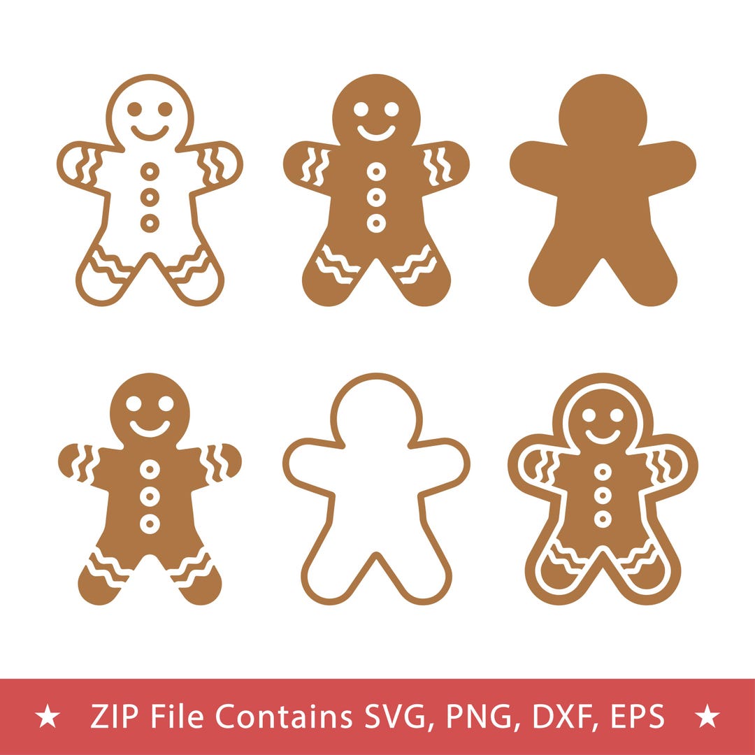 Gingerbread Svg Files, Christmas Gingerbread Man SVG Clipart, Cut Files ...